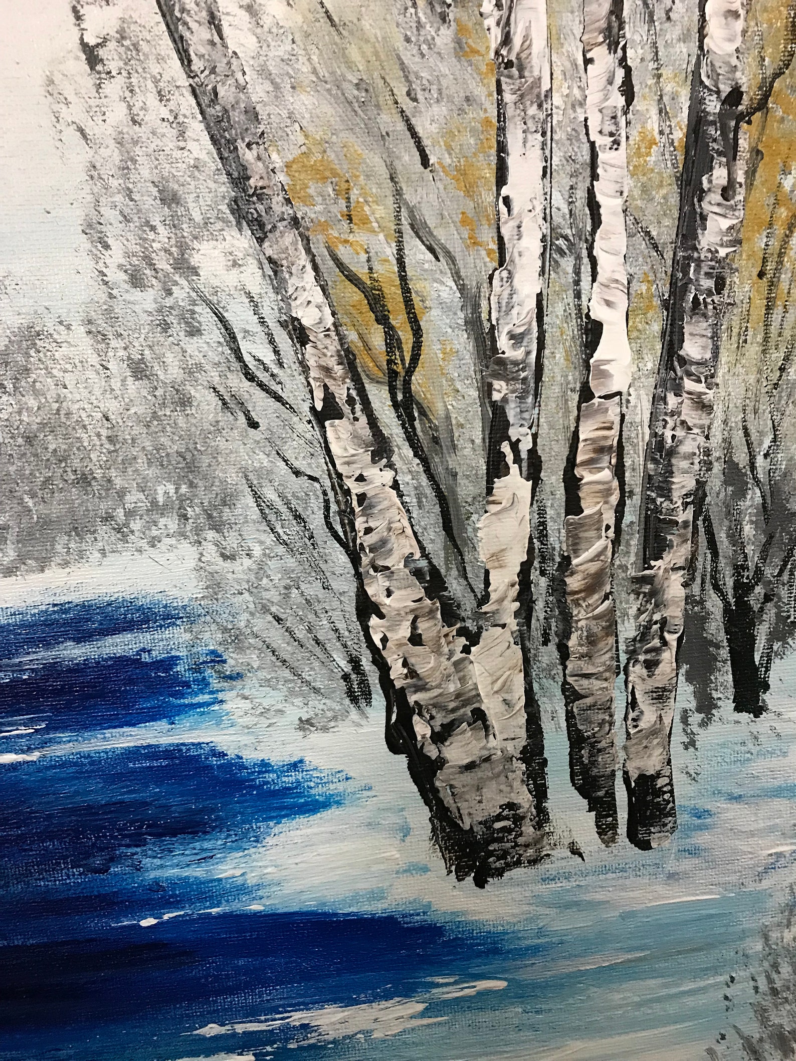 Blue River in Icy Winter Scene Bob Ross Replica Acrylic on - Etsy