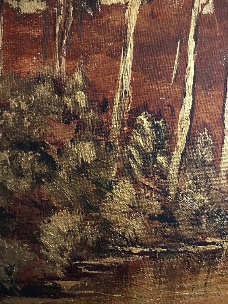 Camp Fire With Gold Accents Bob Ross Inspired Acrylic - Etsy