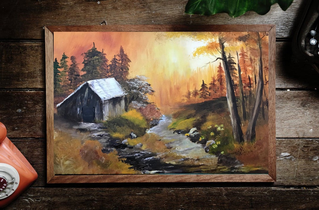 Hidden Delight - Bob Ross Replica, Acrylic Painting on Stretched Canvas ...