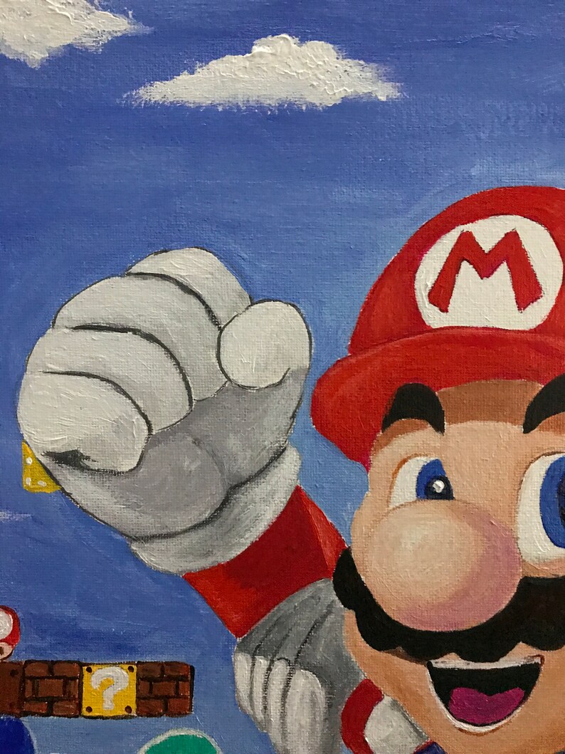Super Mario Brothers Fan Art Handmade Acrylic Painting on | Etsy