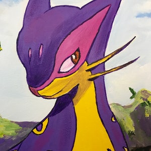 Liepard Pokemon Fan Art Handmade Acrylic Painting on Stretched Canvas ...