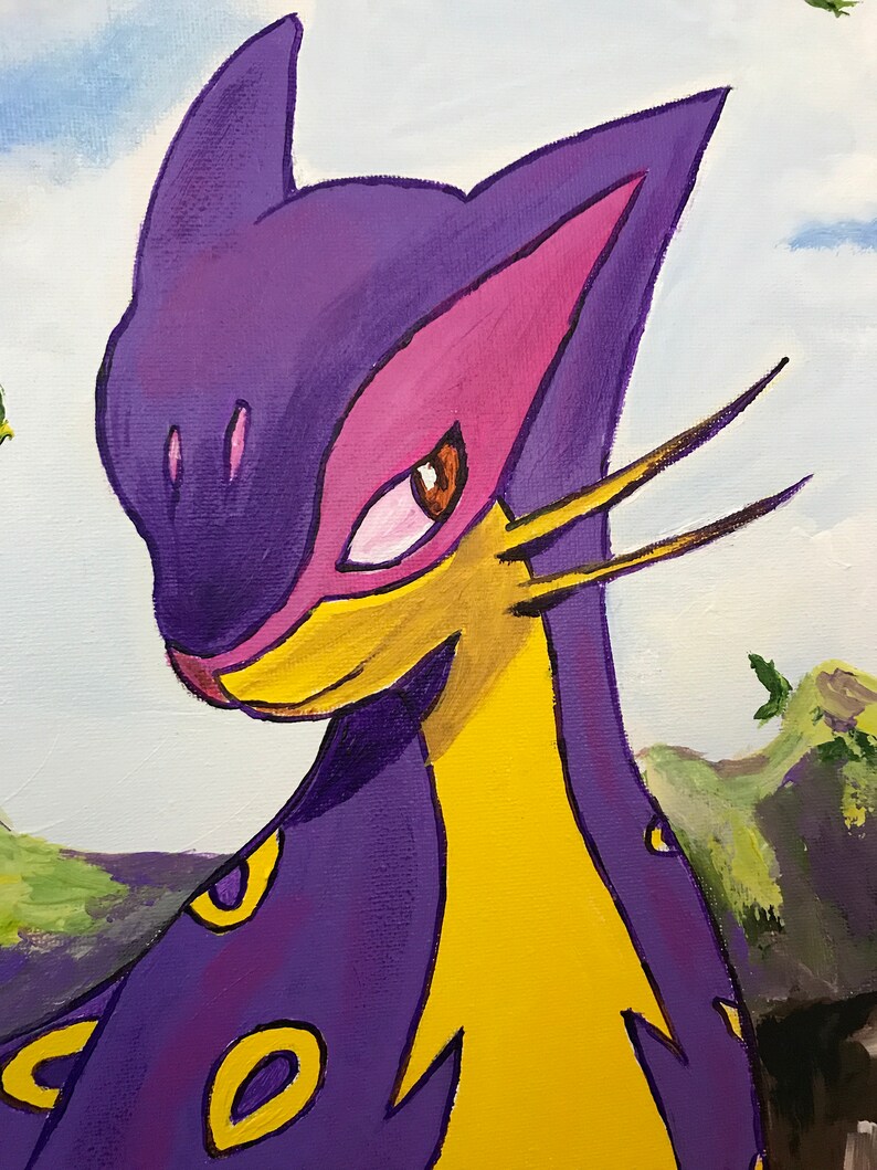 Liepard Pokemon Fan Art Handmade Acrylic Painting on | Etsy