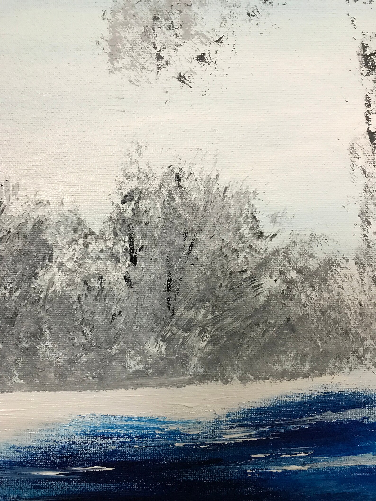 Blue River in Icy Winter Scene Bob Ross Replica Acrylic on - Etsy
