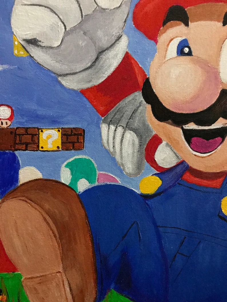 Super Mario Brothers Fan Art Handmade Acrylic Painting on | Etsy