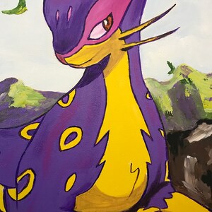 Liepard Pokemon Fan Art Handmade Acrylic Painting on Stretched Canvas ...