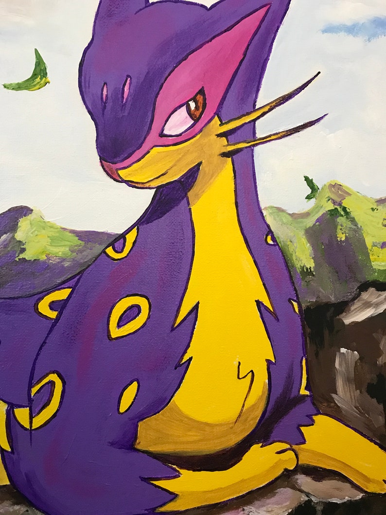 Liepard Pokemon Fan Art Handmade Acrylic Painting on - Etsy