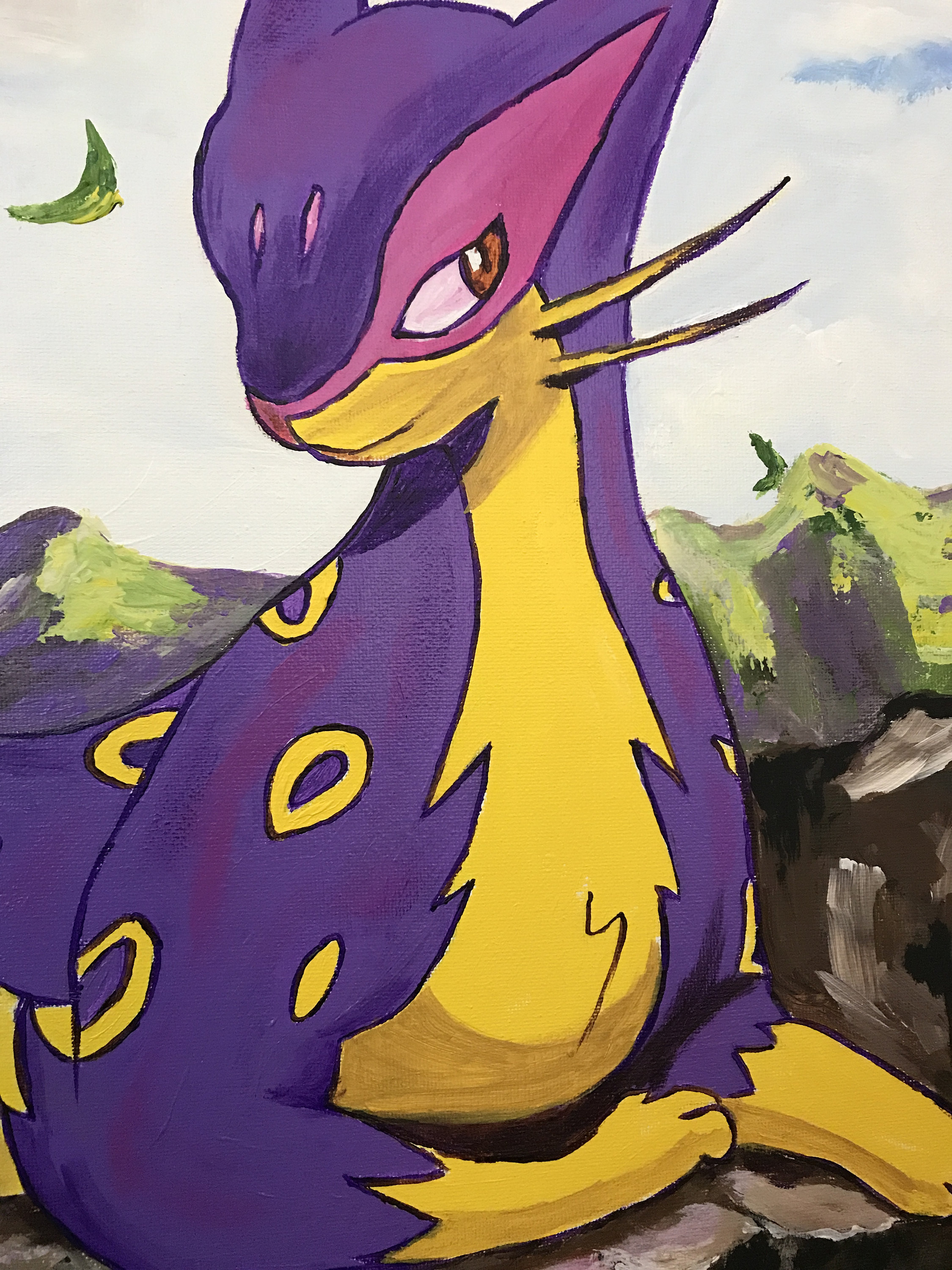Liepard Pokemon Fan Art Handmade Acrylic Painting on - Etsy