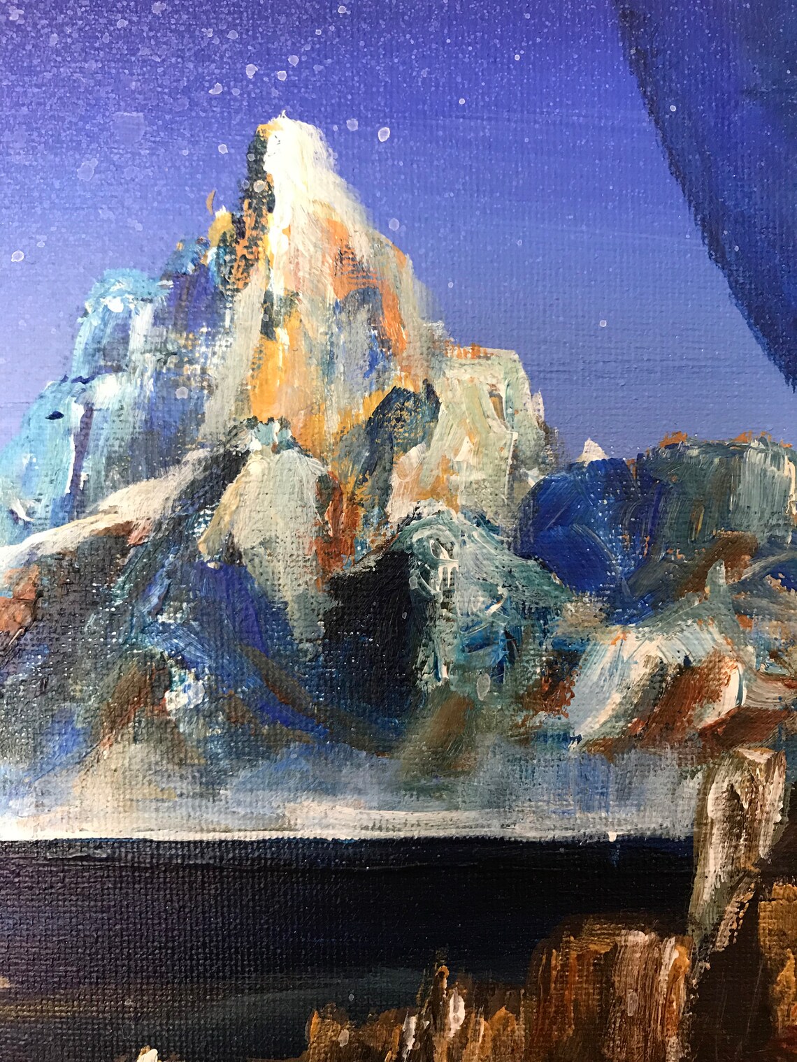 Fantasy Space Ship on an Alien Planet Acrylic Painting on | Etsy