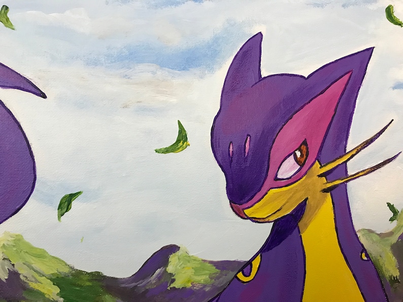 Liepard Pokemon Fan Art Handmade Acrylic Painting on | Etsy