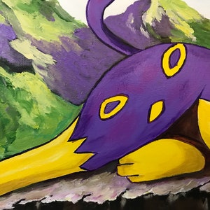 Liepard Pokemon Fan Art Handmade Acrylic Painting on Stretched Canvas ...