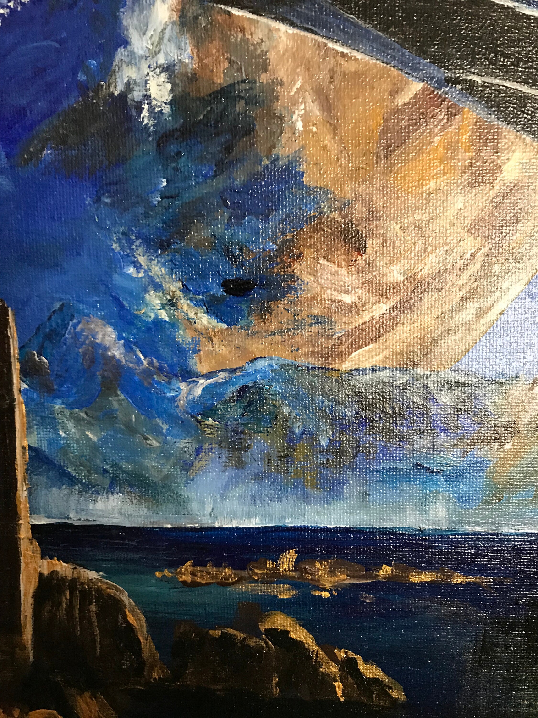 Fantasy Space Ship on an Alien Planet Acrylic Painting on | Etsy