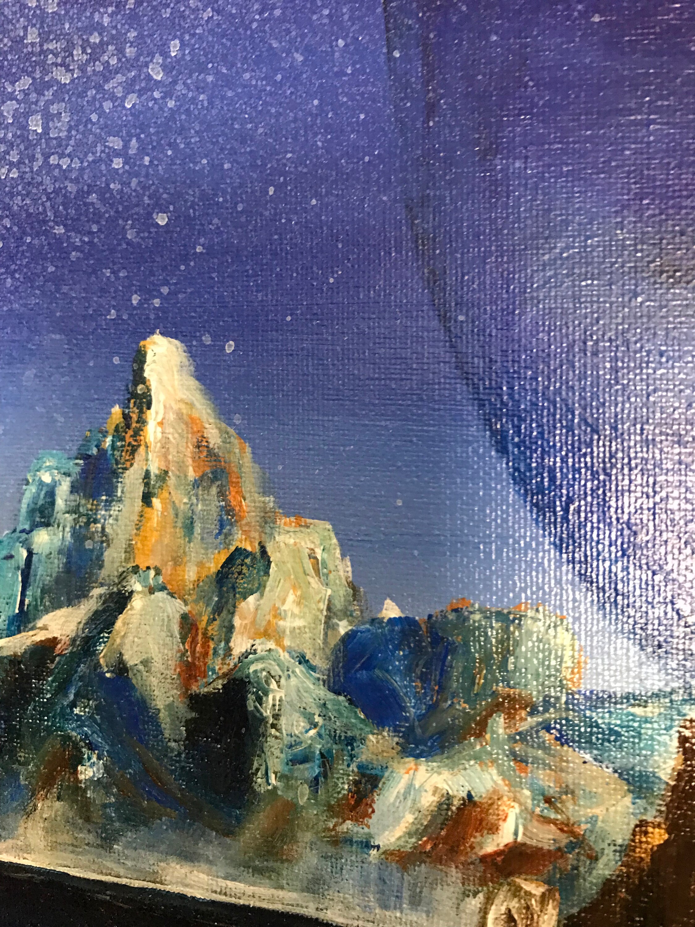 Fantasy Space Ship on an Alien Planet Acrylic Painting on | Etsy