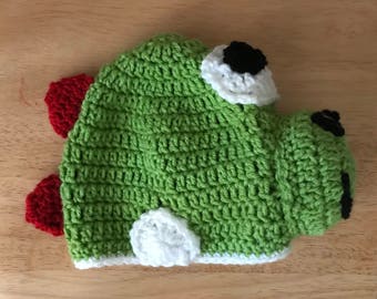Crochet Yoshi Inspired Dinosaur Hat Beanie Stocking Cap With - Etsy