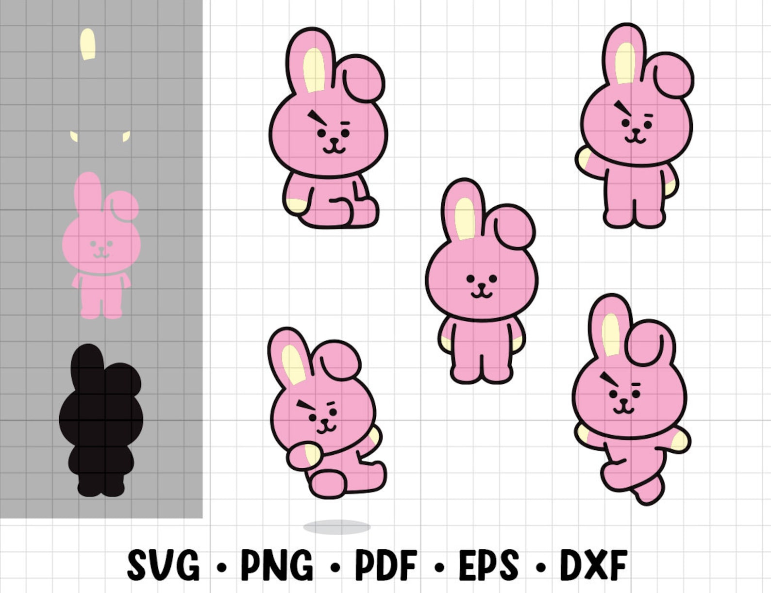 BT21 SVG Cooky Cutting File, Cut File, Cricut, Plotter, Еasy to Use ...