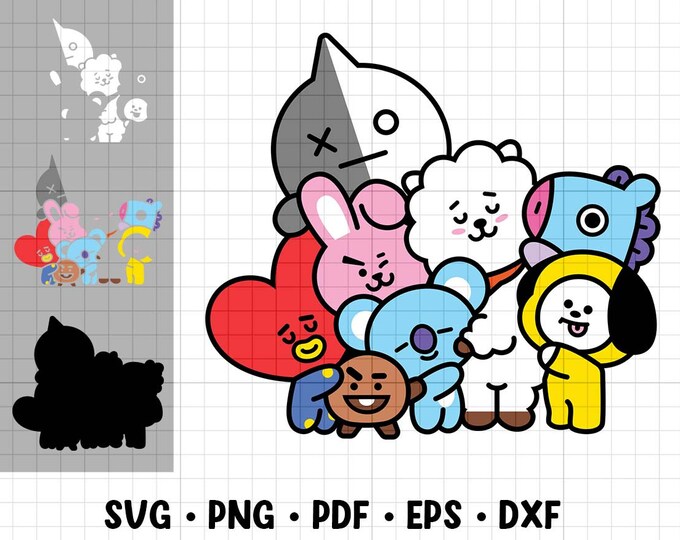 Bt21 Svg, Bt21 Chimmy Svg, Bt21 Svg, Bts Digital Download, Compatible ...