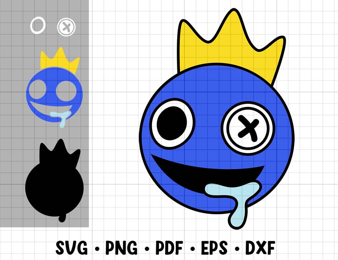 Rainbow Friends Blues Head Cutting File, Cut File, Cricut, Plotter ...