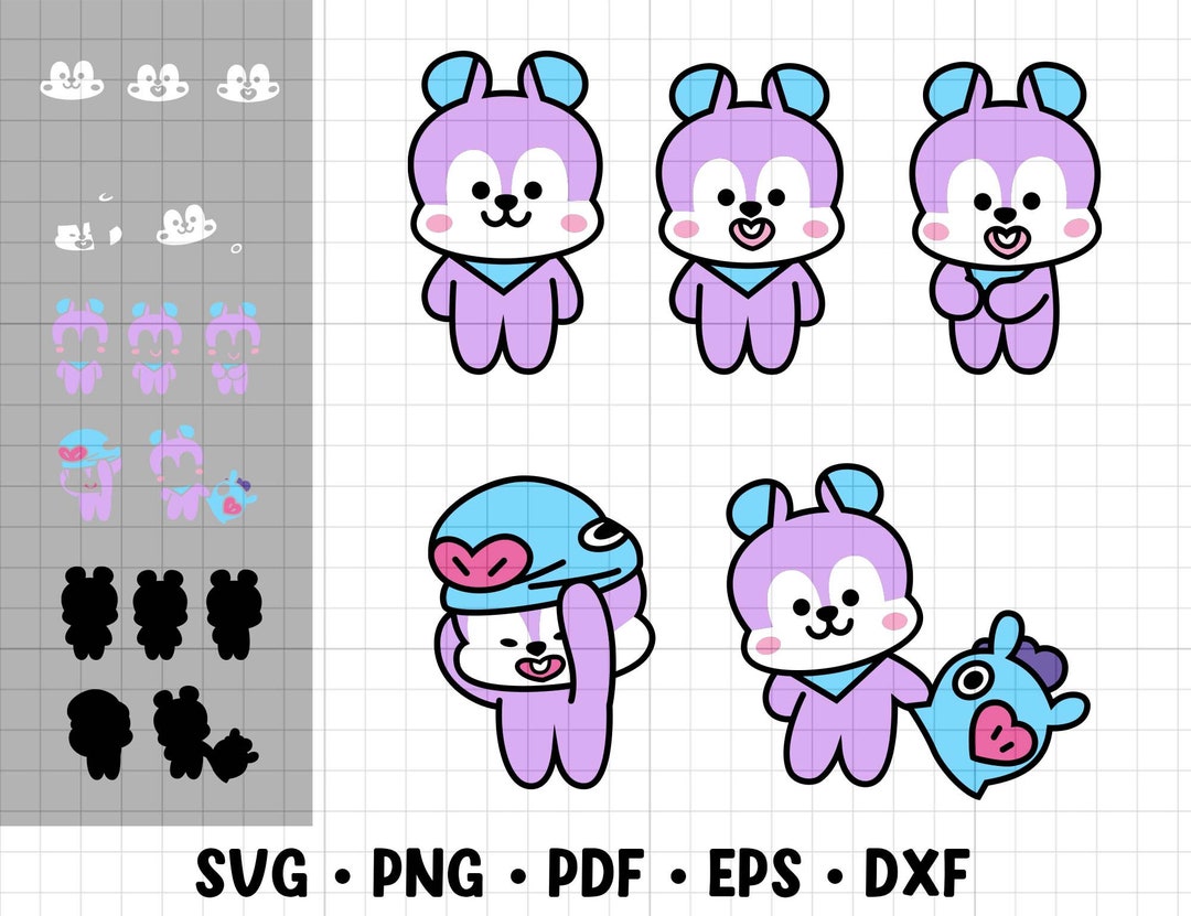 BT21 SVG Mang Reveal Cutting File, Cut File, Cricut, Plotter, Еasy to ...