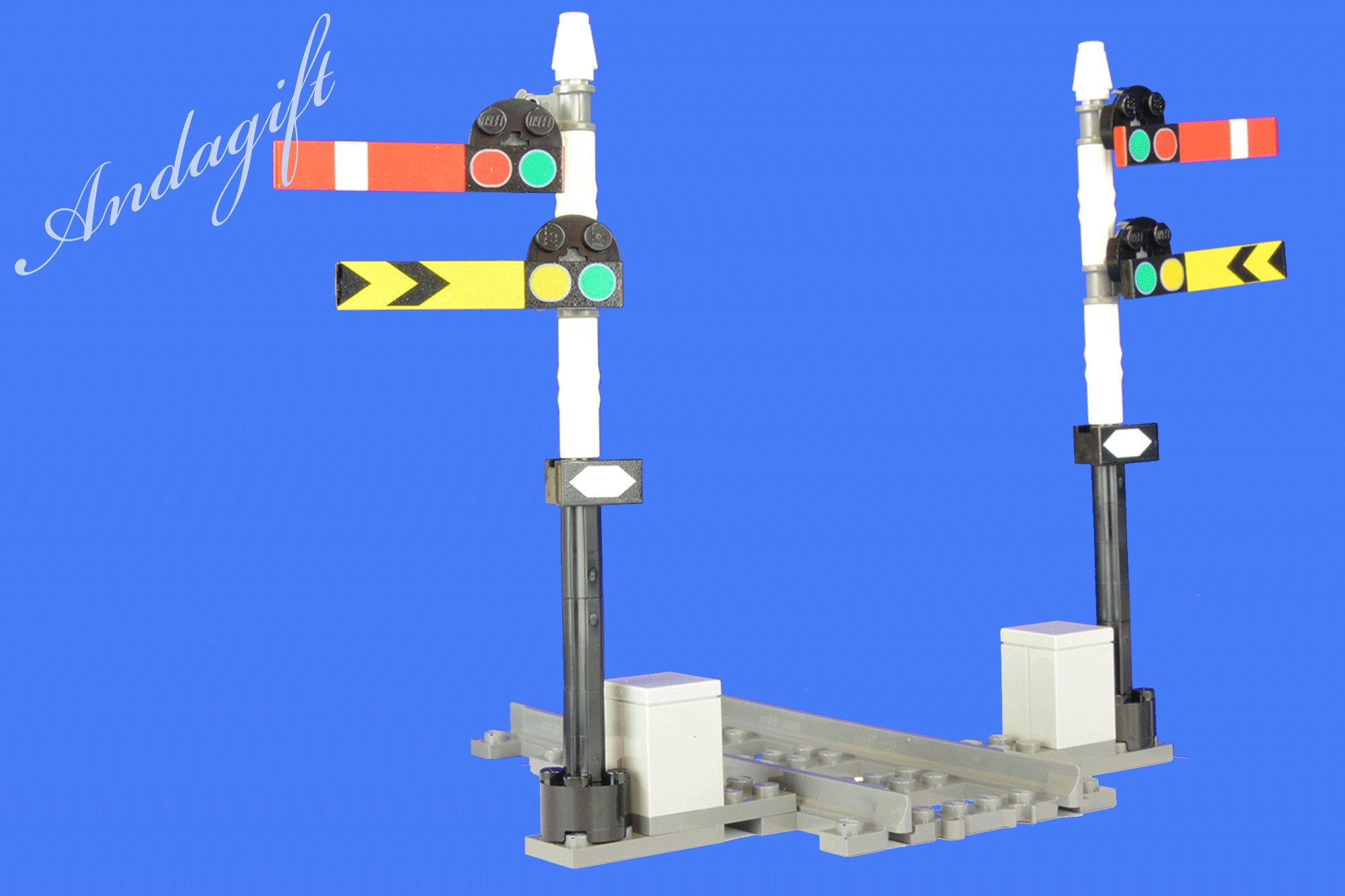 Lego® pieces to make train signal 2 semaphore train signals | Etsy