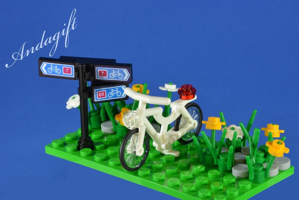 Lego® pieces to make bicycle white NEW custom set cycling | Etsy