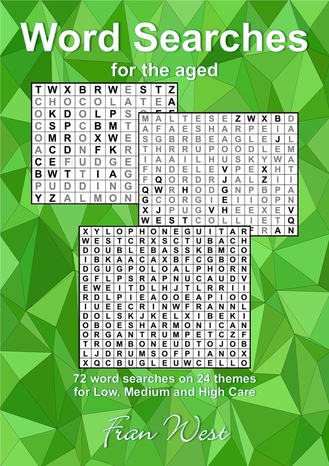 Activities for Dementia. Word Searches for the Aged:72 Word Searches on ...