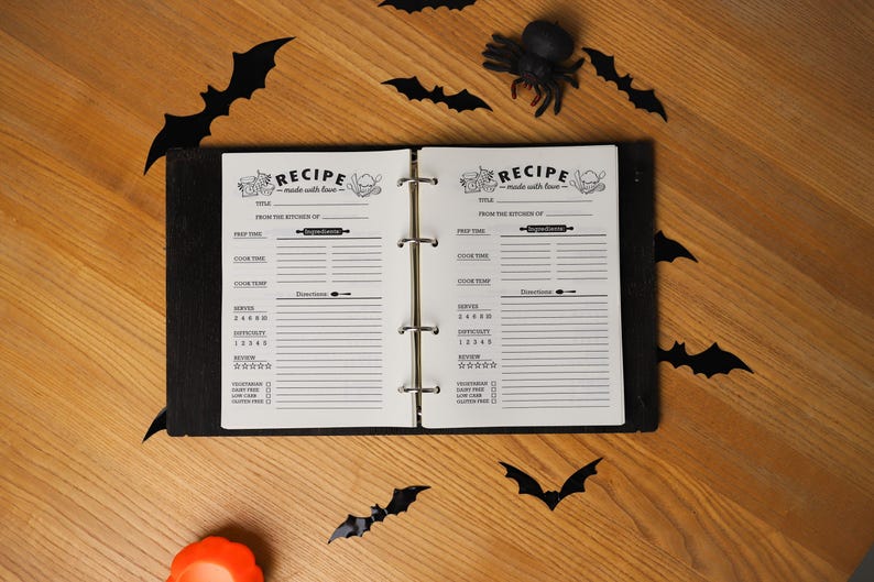 Gothic Recipe Book With Skeletons, Custom Recipe Book, Magic Notebook ...