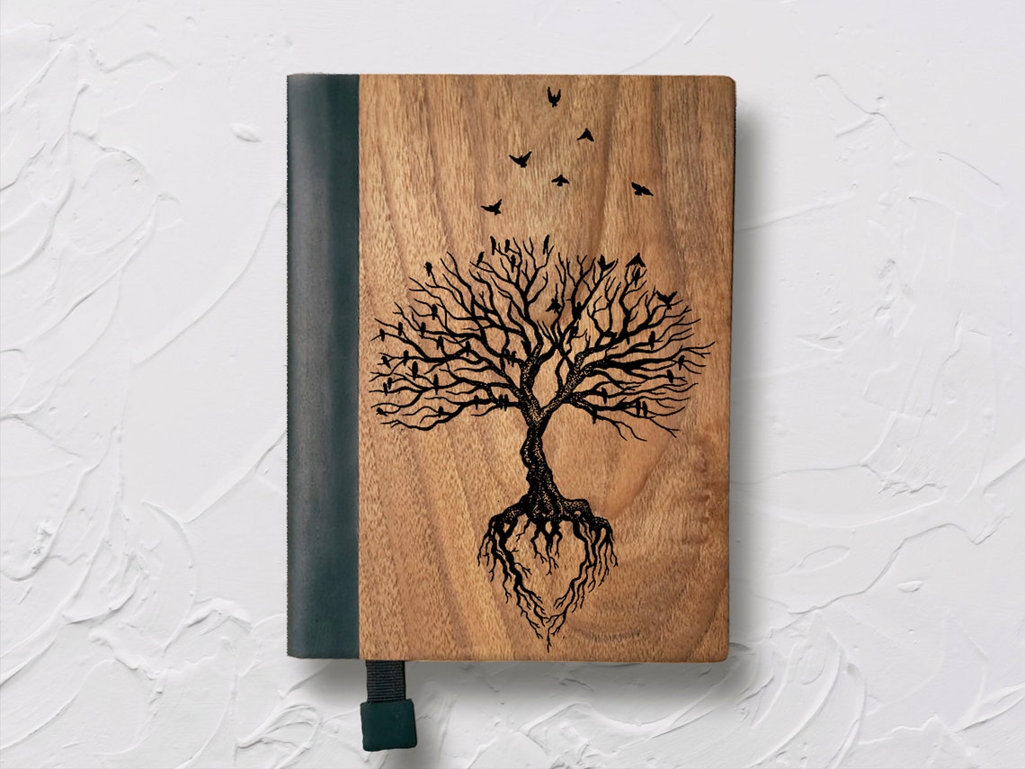 Journal with Tree of life Wooden notebook Tree Gift Tree | Etsy