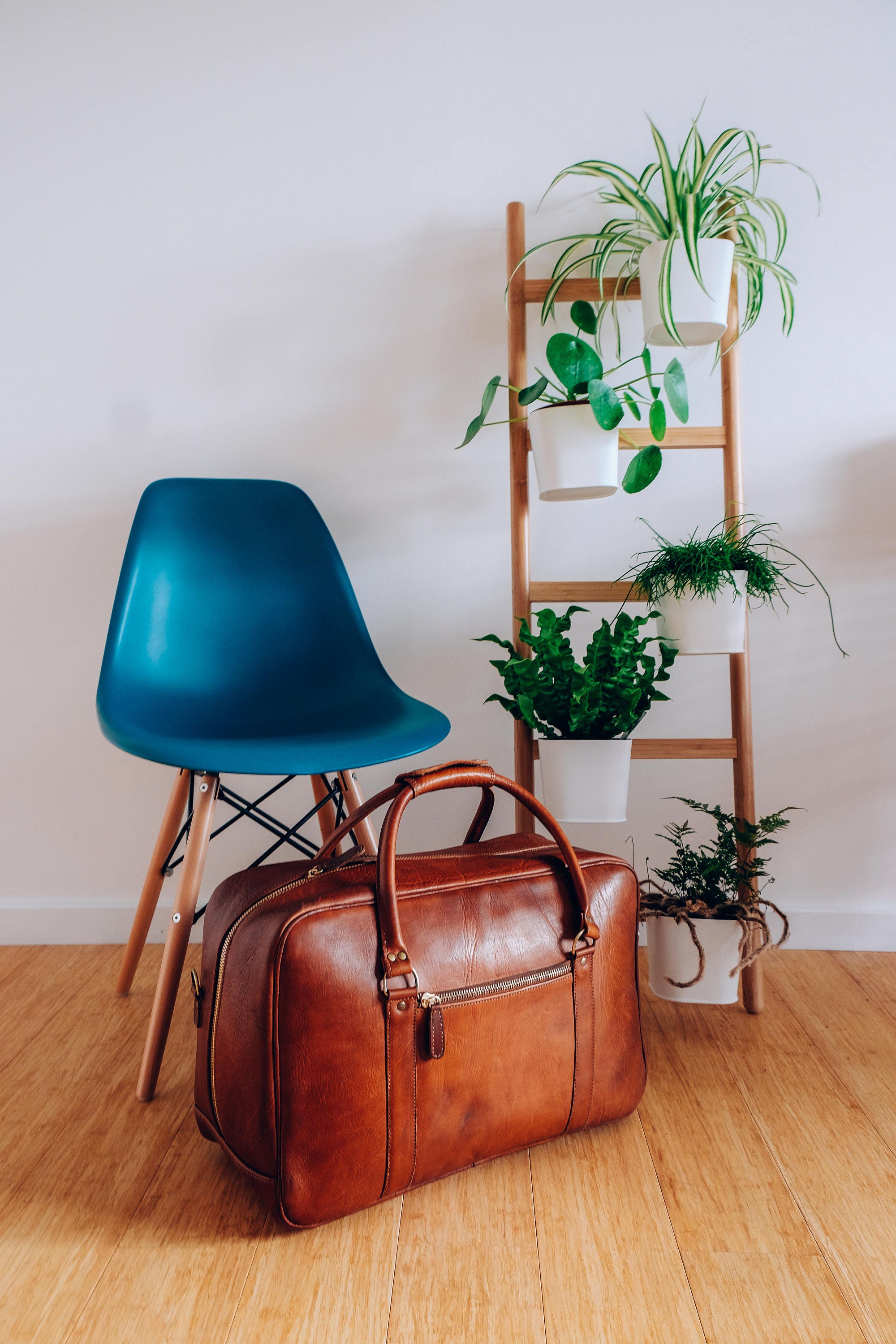 Leather Duffle Bag Cabin Bag Carry on Lite Cognac | Etsy