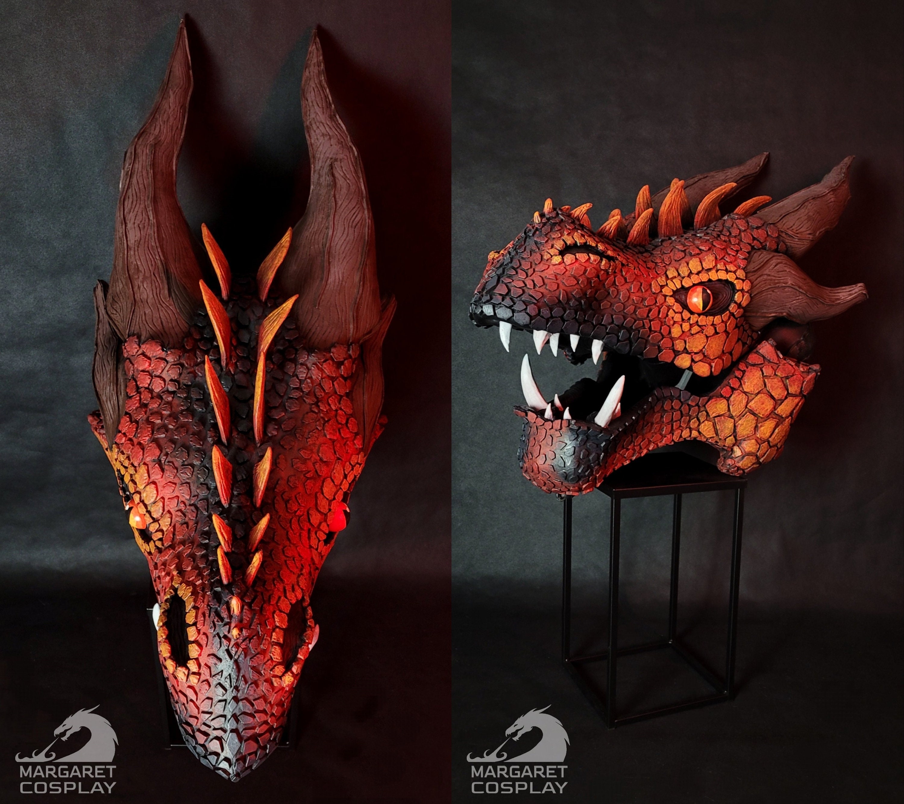 BIG DRAGON HEAD Red Dragon Prop 105cm - Etsy