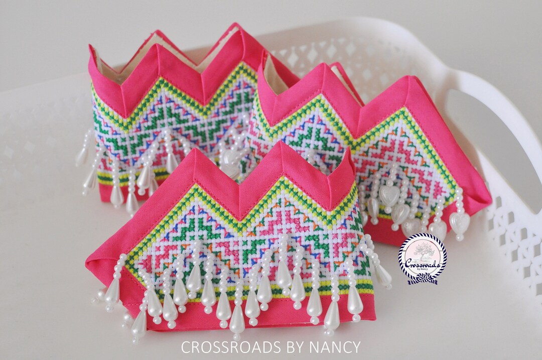 Mini Hmong Princess Hats Traditional Pink Green - Etsy