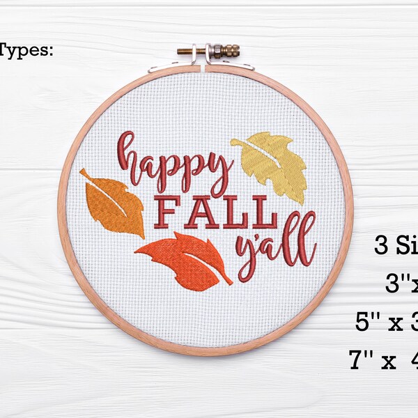 Fall Embroidery Pattern - Etsy