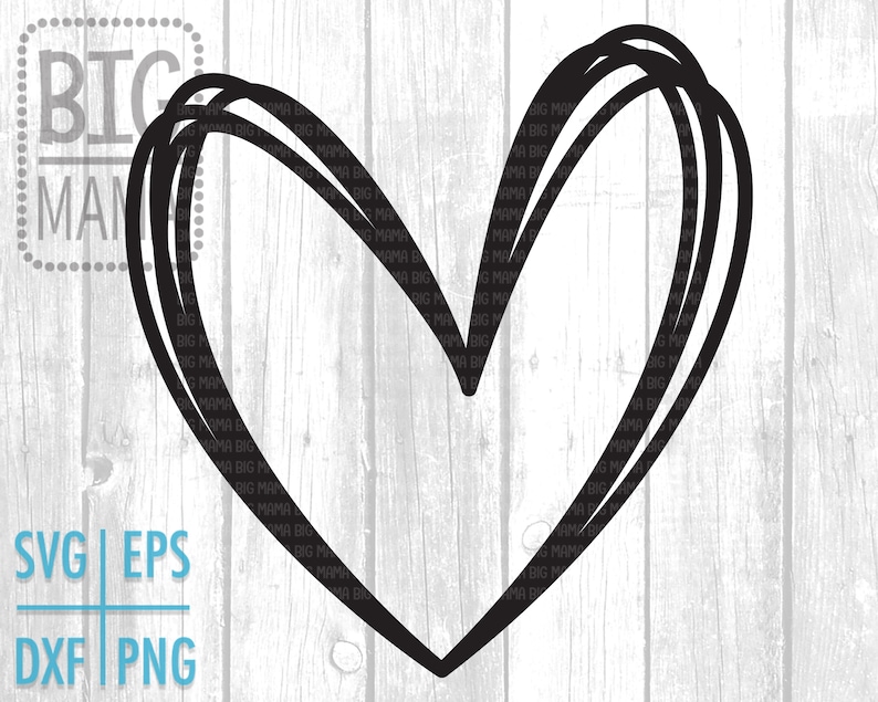 Hart svg, Drawing Heart svg eps png dxf, svg Bestanden voor Cricut ...