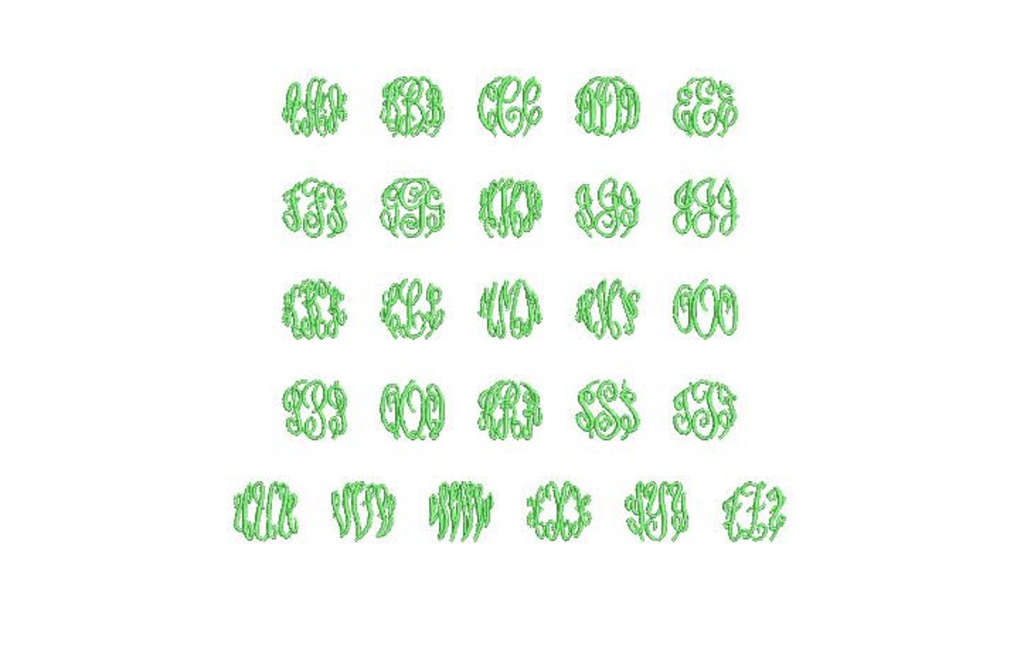 Fancy Monogram Embroidery Fonts 3 Fonts PES Fonts Alphabets - Etsy