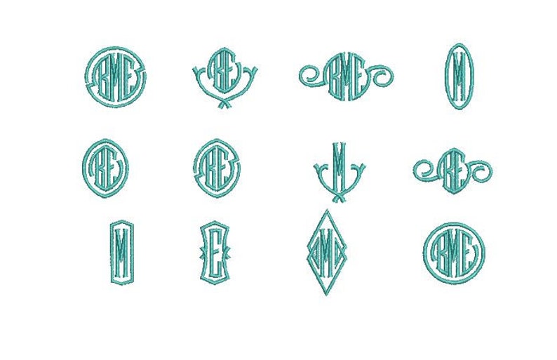 Seal Monogram Embroidery Fonts 3 Font PES Fonts Alphabets Embroiderey ...