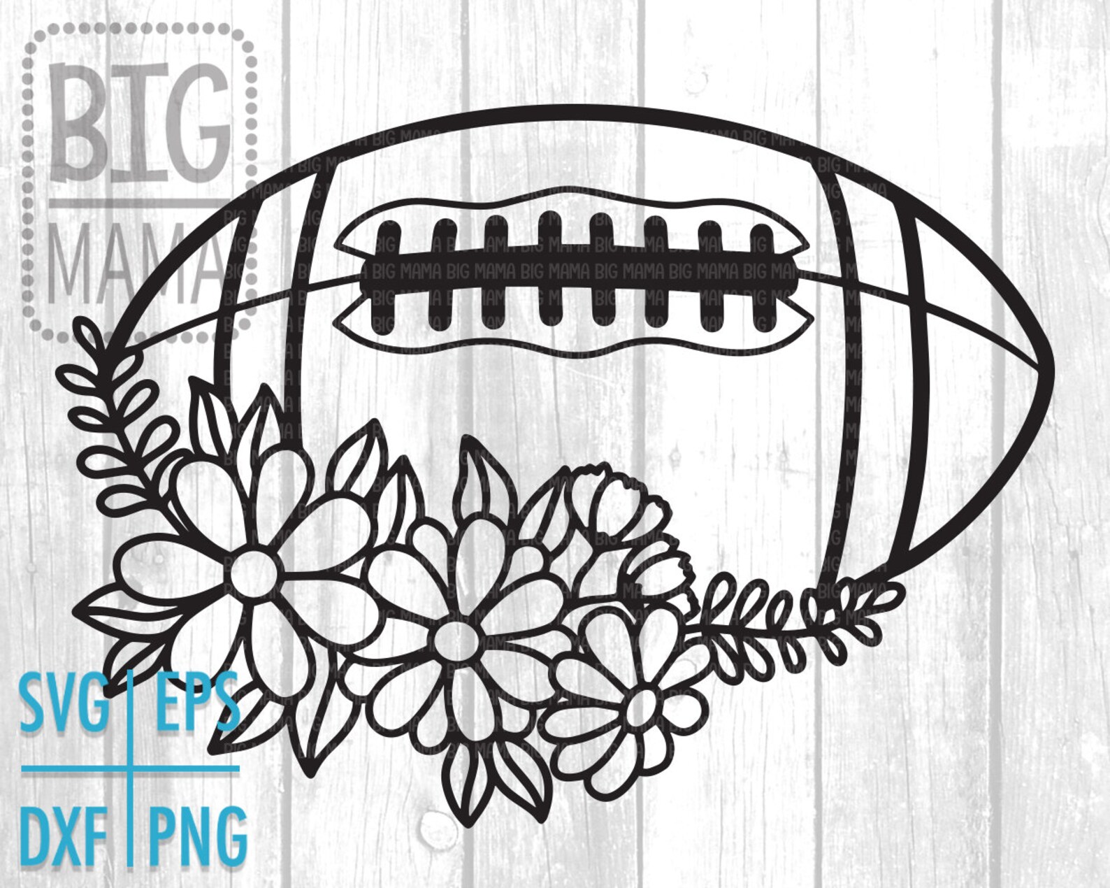 Football Svg, Football Flower, Floral Svg Eps Png Dxf, Svg Files for ...