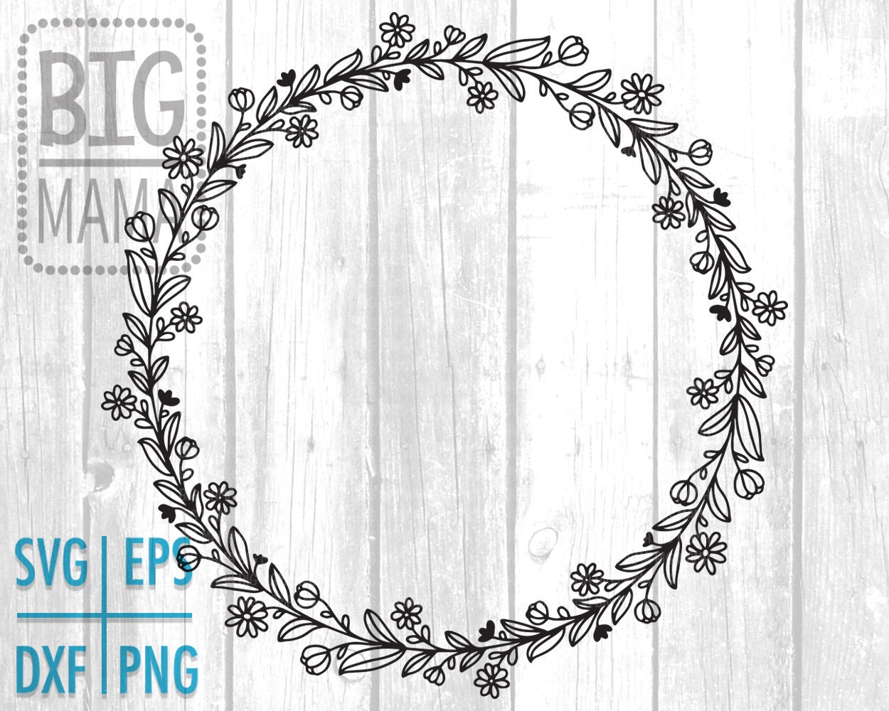 Flower Svg Flower Frame Border Floral Svg Eps Png Dxf Svg - Etsy