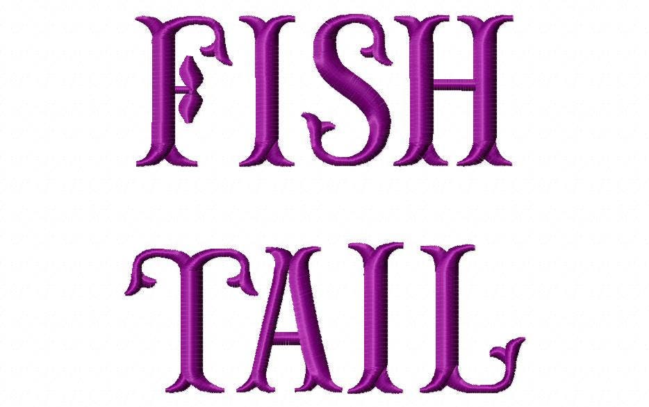Sale Fish Tail Embroidery Fonts 3 Fonts PES Fonts (Download Now) - Etsy