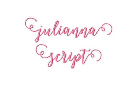 Sale Julianna Script Embroidery Fonts 3 Fonts PES Fonts | Etsy