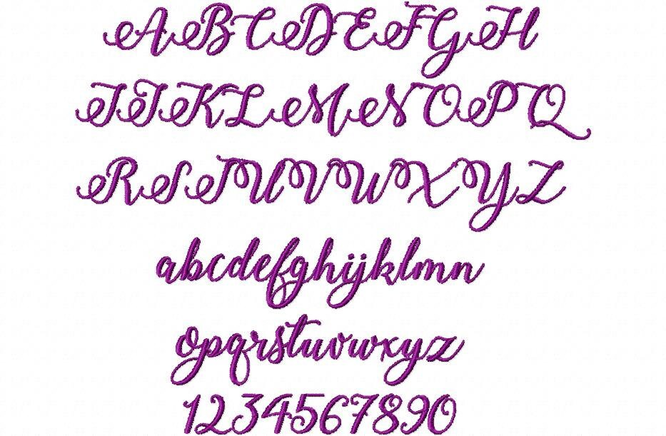 Sale Calligraphy Embroidery Fonts 5 Fonts PES Fonts Alphabets | Etsy