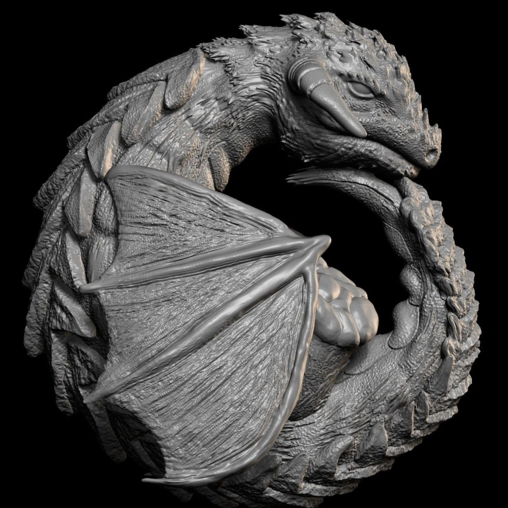 Baby Dragon STL Models: 3D Printable Embryos for Resin Eggs (digital ...