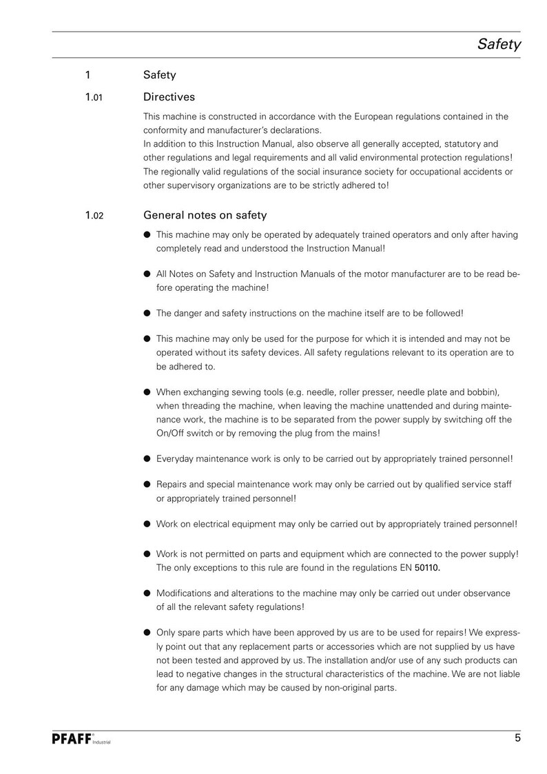 Pfaff 1181 1183 Industrial Sewing Machine Instruction Manual PDF ...