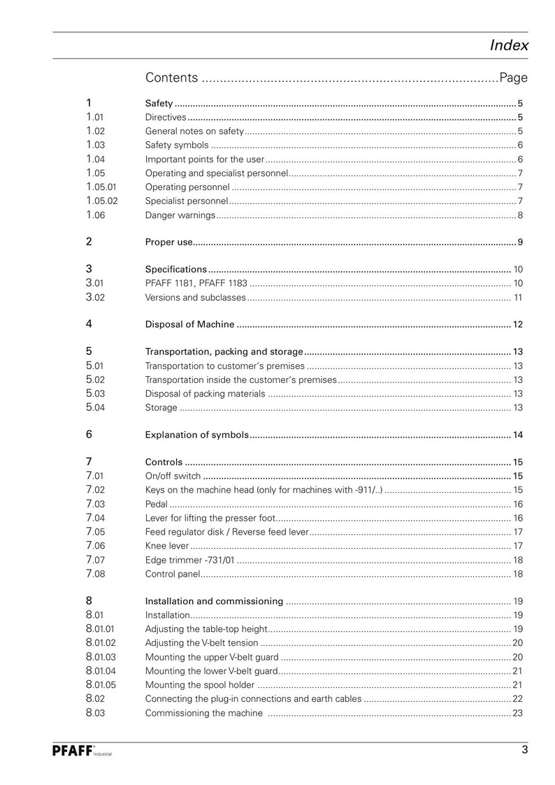 Pfaff 1181 1183 Industrial Sewing Machine Instruction Manual PDF ...