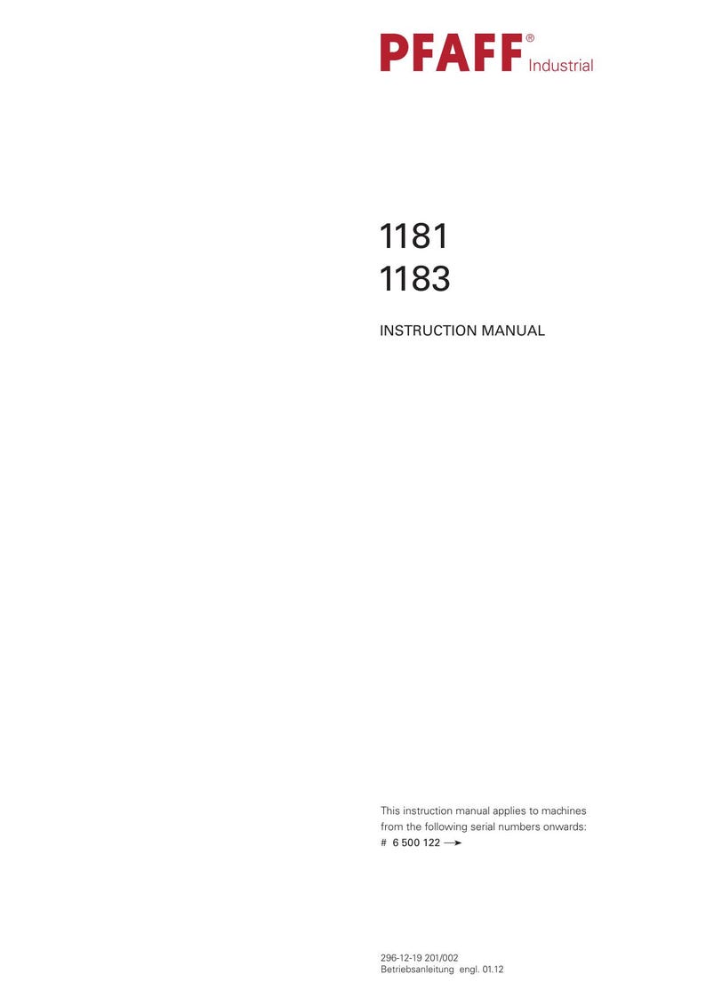 Pfaff 1181 1183 Industrial Sewing Machine Instruction Manual PDF ...