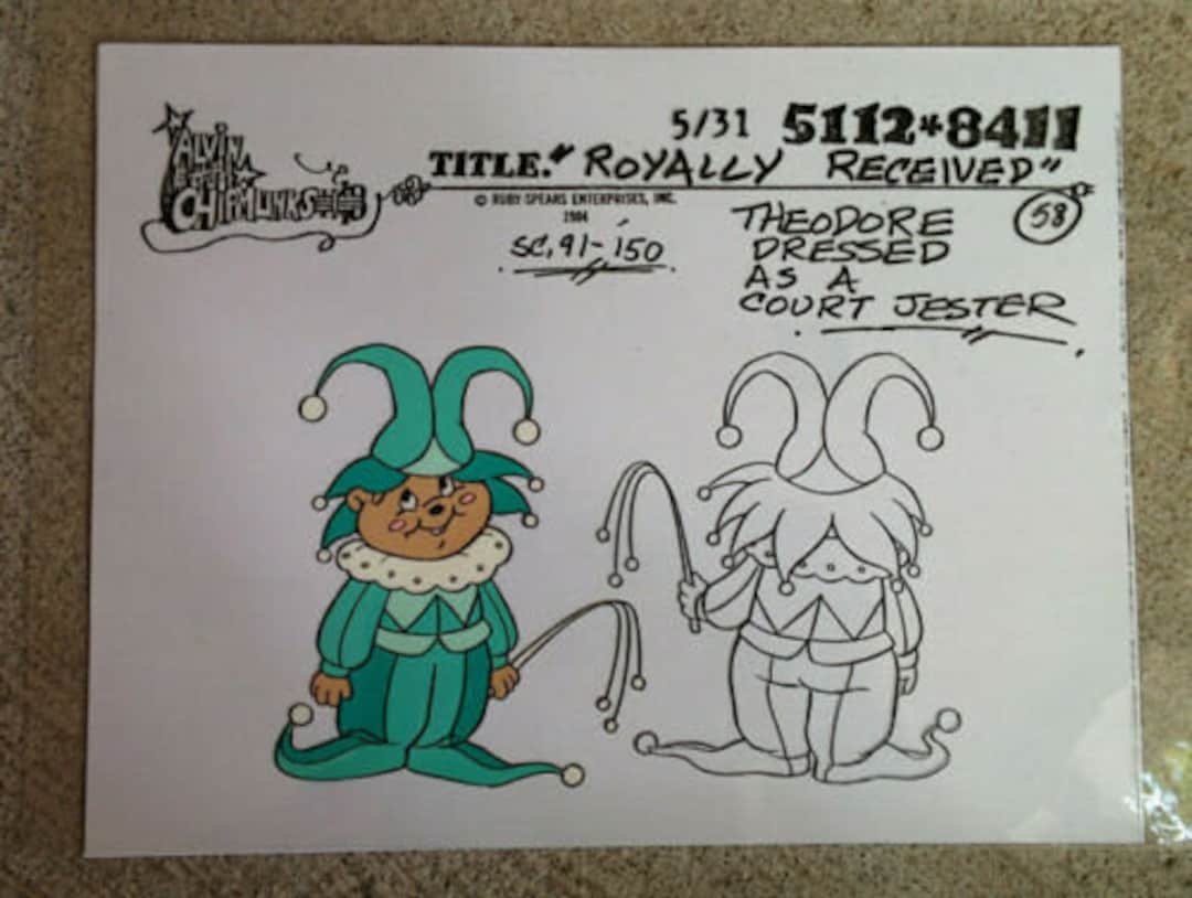 1984 ALVIN & the CHIPMUNKS Cartoon Animation Cel Model Character Sheet ...