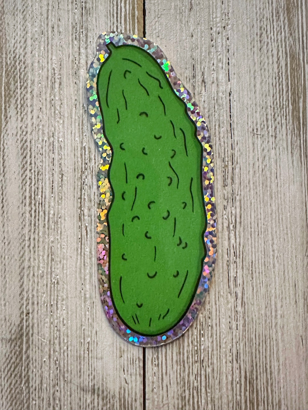 Pickle Glitter Die Cut Sticker - Etsy
