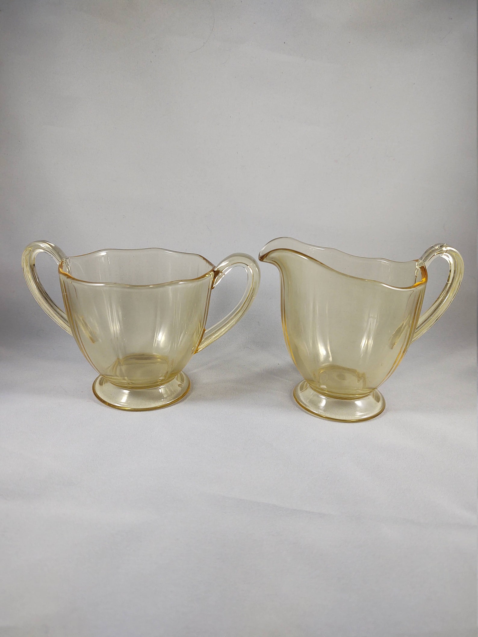 Vintage Fostoria Fairfax Topaz Footed Cream and Open Sugar Set - Etsy