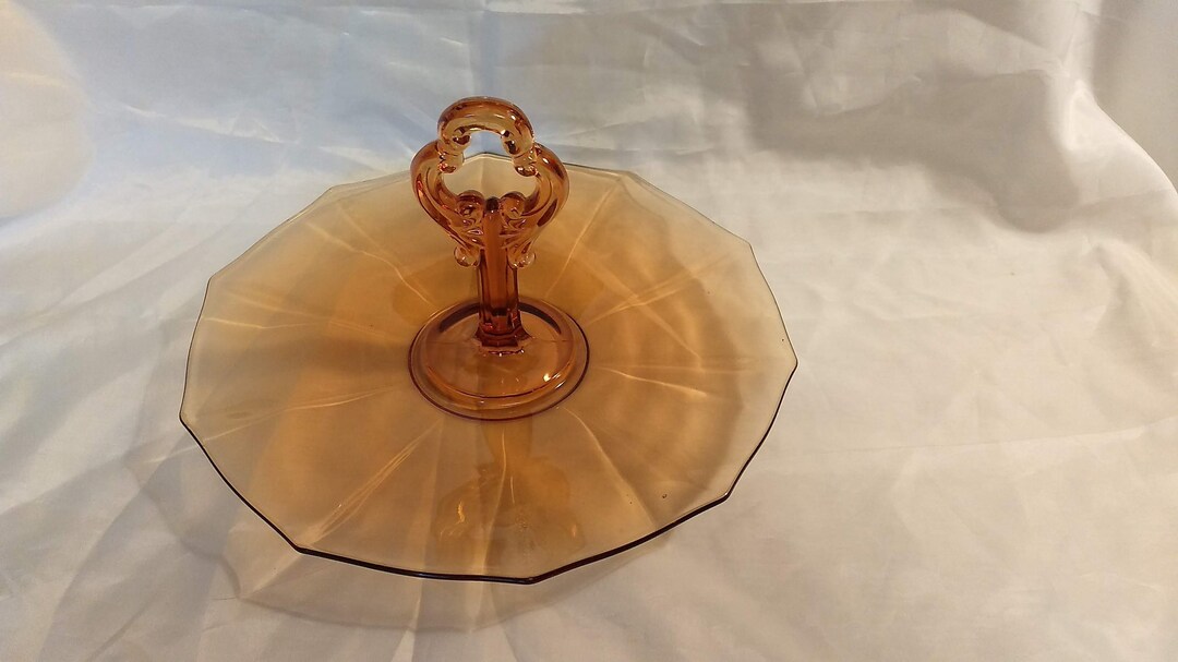Cambridge Glass Decagon Center Handled Tray - Etsy