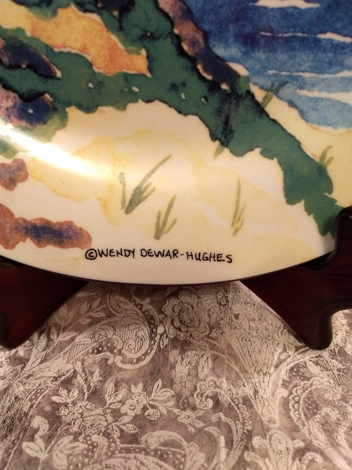 Signed "lighthouse" Plate by Novelist and Artist Wendy Dewar-hughes - Etsy