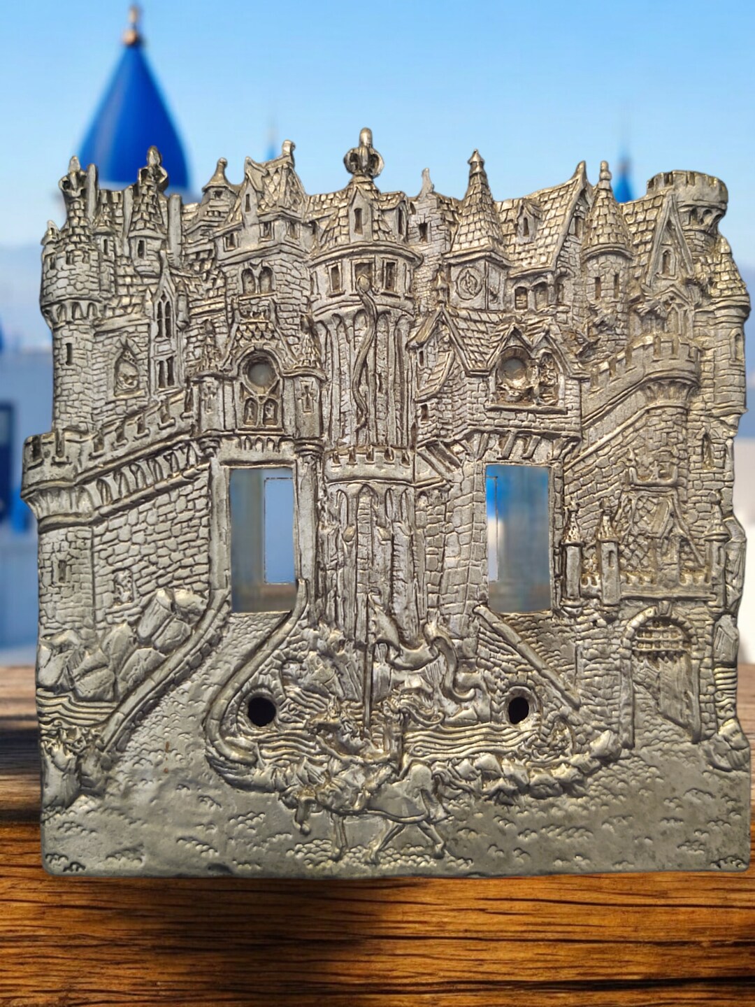 Vintage Pewter Castle Double Switch Plate (double Toggle) - Etsy
