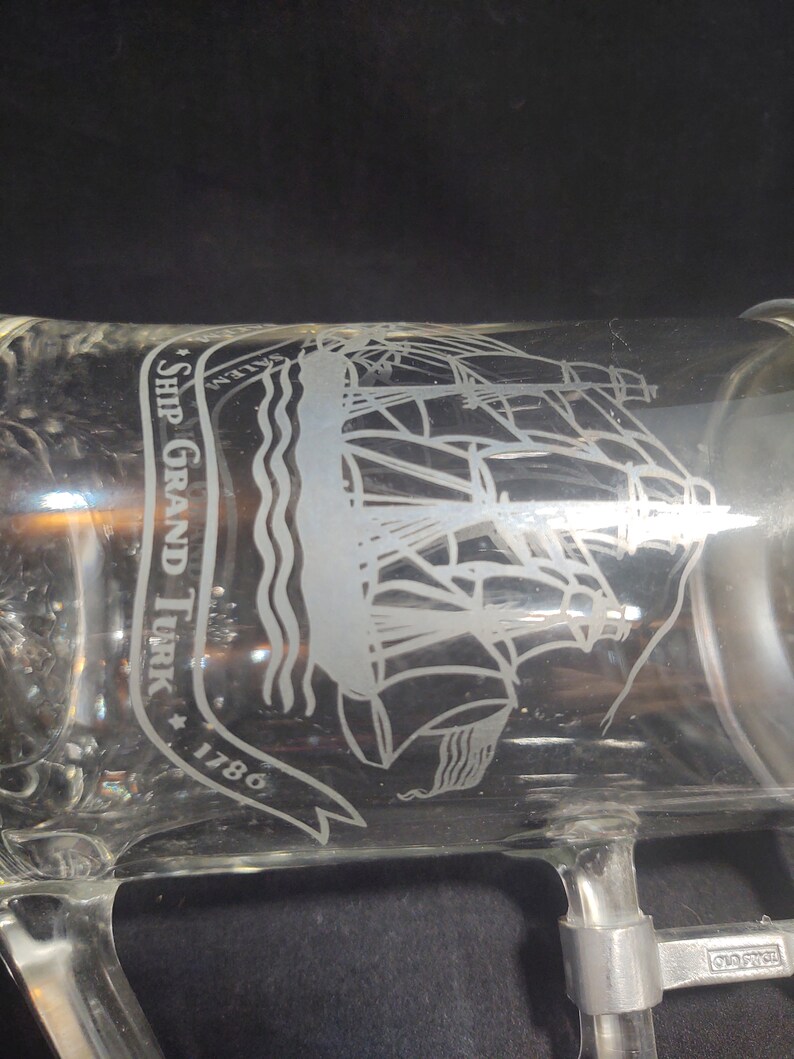 Vintage ALWE Glass Stein With Pewter Lid Nautical Theme - Etsy