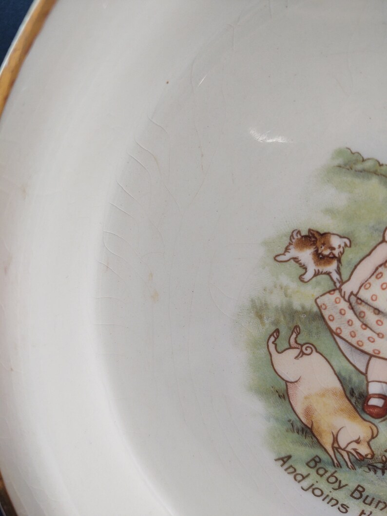 Antique Harker Pottery Childs Baby Bunting Bowl - Etsy